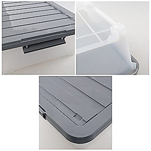 EudokkyNA 40 Quarts Under Bed Boxes with Lids and Wheels, Large Plastic Storage Box Bins Set of 4