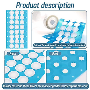 Synthetic Filter Paper Stickers 96 Pcs 20 mm 0.25 µm Filter Disc Mushroom Applied Under Wide Mouth Jar Lid for Mushroom Cultivation