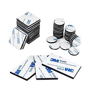 Avando Double Sided Foam Tape Strong Pad Mounting,Black Self-Adhesive Tape Include Square Round and Rectangular（60Pcs）