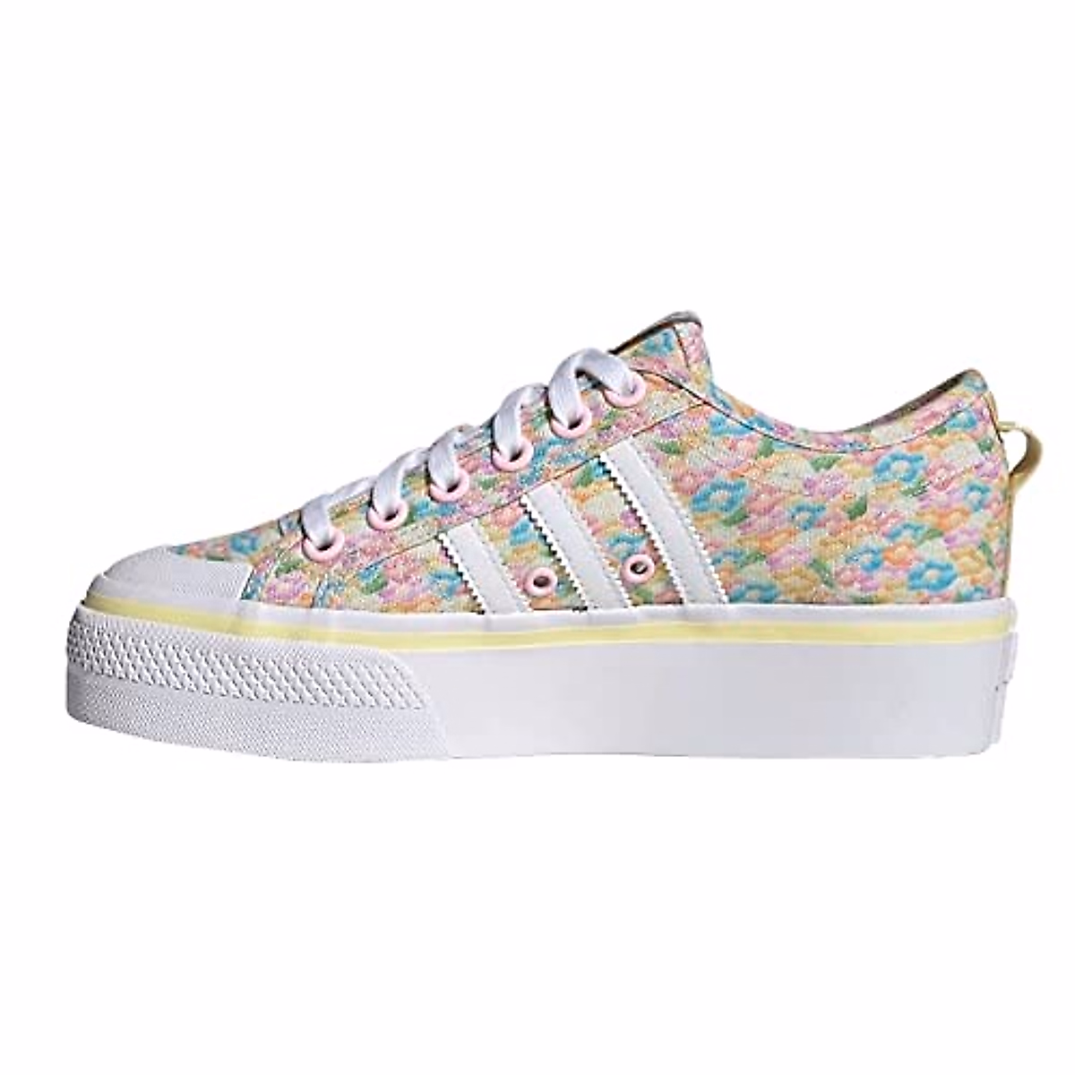 adidas Women's Disney Nizza Platform Shoes, Clear Pink/Cloud White/Calvi US7