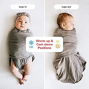 embé 2-Way Starter Baby Swaddle, 6-14 lbs, Newborn Swaddle Sack 0-3 Months, Zip & Velcro Swaddle 0-3 Months Baby Swaddles Wrap, Hip Healthy, Infant Swaddle - Slate