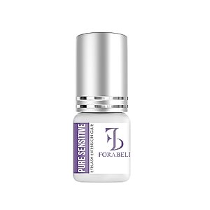 Forabeli Pure Sensitive Eyelash Glue 5ml - 7-8 Sec Drying Time, 3-4 Weeks Retention, Black Adhesive, No Fume, No Irritation