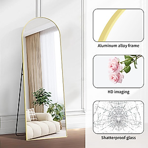 BONEWEI 64"x21" Big Wall Mirror with Stand Mounted for Bedroom/Cloakroom/Dorm Room/Bathroom/Living Room