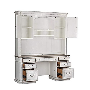 Liberty Furniture Magnolia Manor White Complete 5 Piece Desk