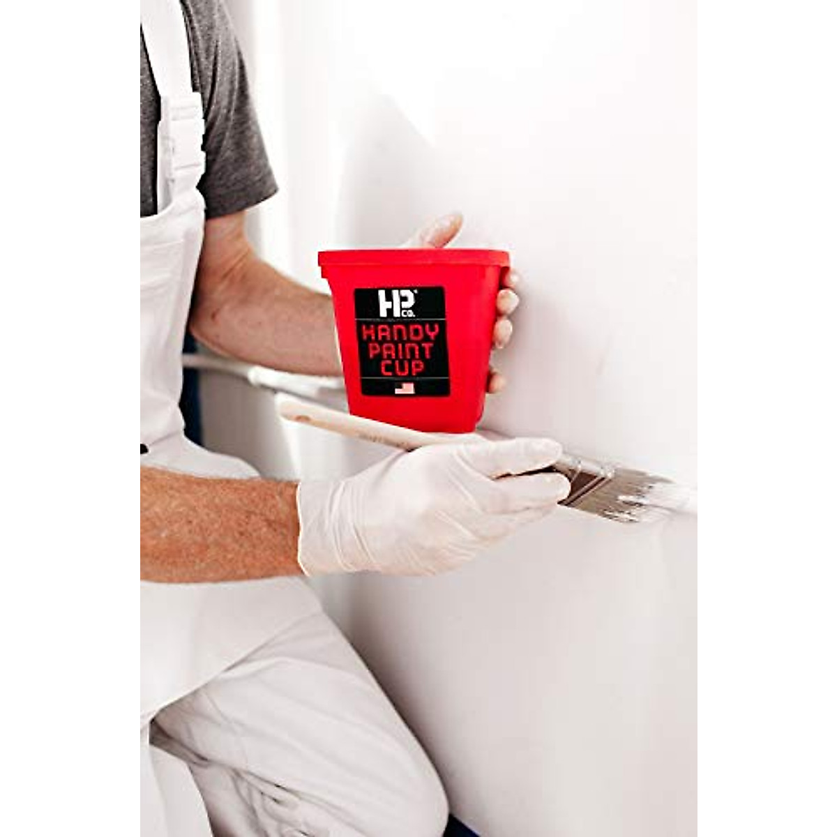HANDy Paint Cup Holds 16 oz. of Paint or Stain, Integrated Magnetic Brush Holder, Ideal for Trim Work, Touch-ups, 1 Pack