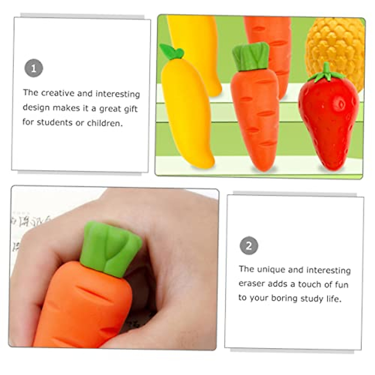 NOLITOY Clear Umbrella 3Pcs Fruit Eraser Mini whiteboard erasers Puzzle erasers for whiteboard Accessories Cartoon erasers exam Eraser Party erasers Daily use erasers Supply Kids Toys