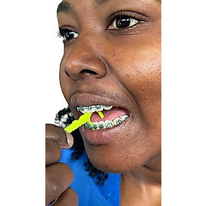 Flosser for Braces| Ortho Floss| 300 Count Bag| Pack of 6 Bonus 4 Interdental Brush| Floss Dental Pick Fits Between Brace Wire and Teeth| Quick and Easy Braces Floss
