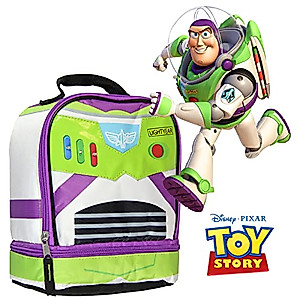 AI ACCESSORY INNOVATIONS Toy Story Buzz Lightyear Dual Compartment Insulated Light Up Lunch Bag Tote