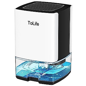 ToLife Dehumidifiers for Home 30 OZ Water Tank with Auto-Off, Portable Small Dehumidifier for Room,Bathroom,Bedroom,RV, Closet 500 sq.ft,7 Colors LED Light