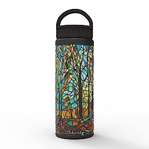 Liberty Vacuum Insulated Stainless Steel Reusable Water Bottle with Cap, BPA Free, 20oz, Panther Black, Sanctuary