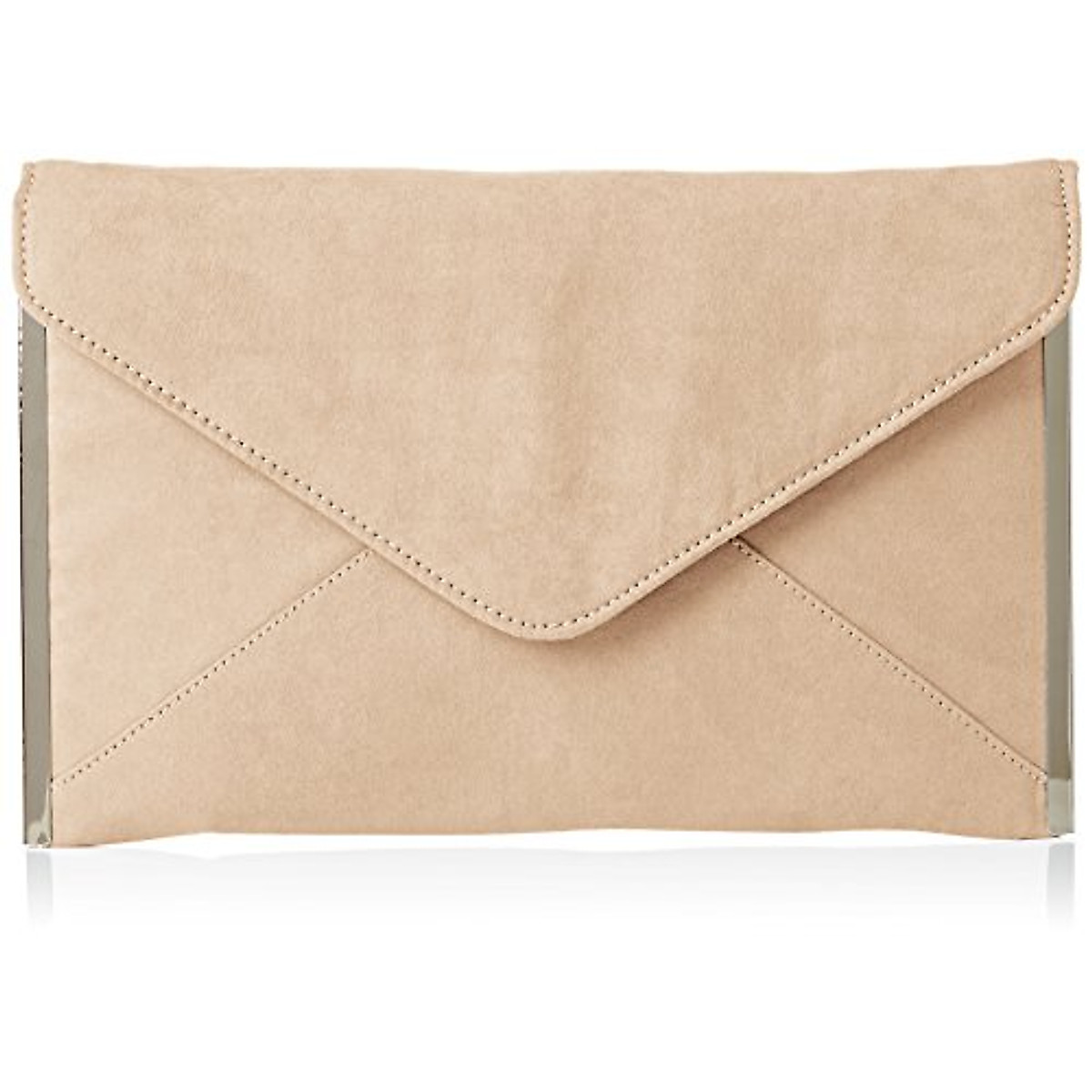 SwankySwans Louis Suede Slim Envelope Party Prom Clutch Bag, Beige (Nude)