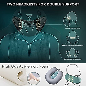 Vigosit Gaming Chair with Footrest, Mesh Gaming Chair for Heavy People, Ergonomic Reclining Gamer Computer / PC Chair with Massage for Adult, Big and Tall Office (Dark Grey)