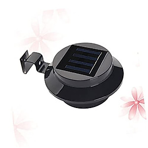 Uonlytech Outdoor Lantern 3 White Yard Gutter Lights Outdoor Post Fence Roof Lamp Warm Light Environmental Black Solar LED Wall/Cap Step Garden for Powered Led Outdoor Lights