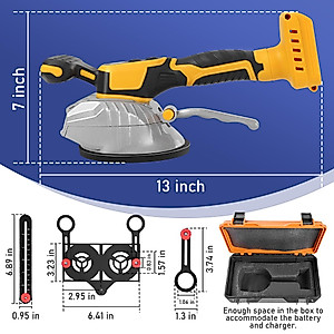 Tile Vibration Leveling Machine for D 20V Max Battery, Tile Vibration Tools 8 Gears Adjustable with Suction Cup Max 130lbs & LCD Display, Tile Tiling Machine 7500r/min (Battery Not Included)