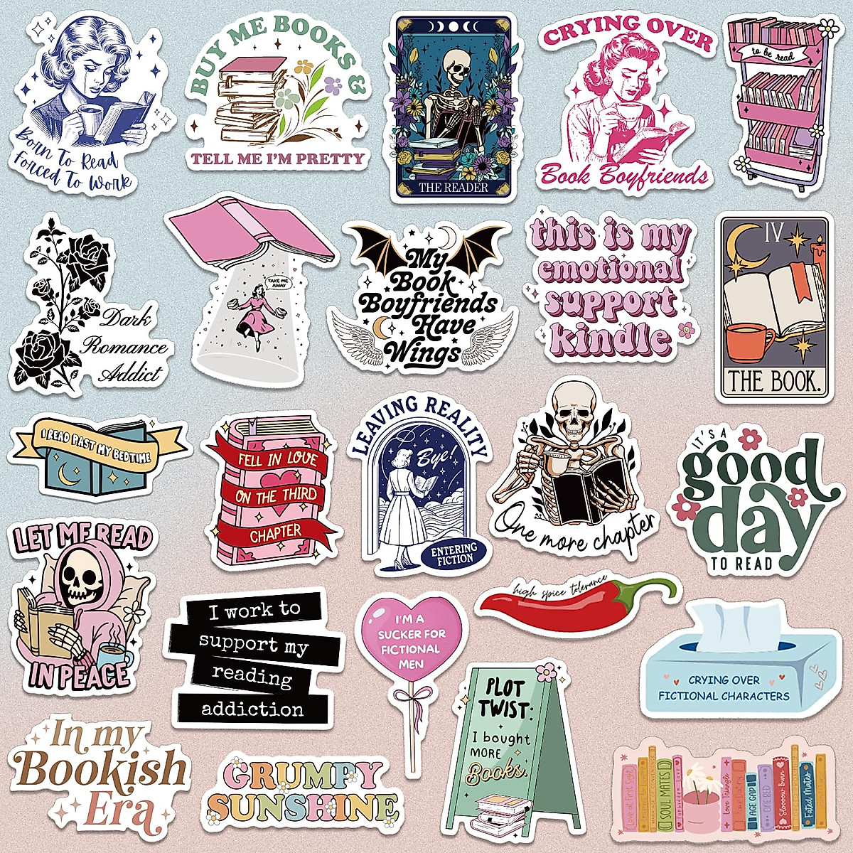 150 PCS Romance Book Stickers for Kindle, Holographic Bookish Sticker Pack Reading Booktok Glitter Vinyl Decals for Laptop Ebook Readers Water Bottles Journal Scrapbook Waterproof
