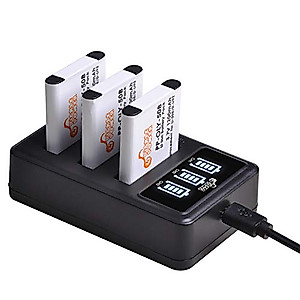 Pickle Power 3 Pack Li-50B D-LI92 Batteries and 3 Channel LED Battery Charger Replacement for Olympus Stylus Tough 6020 8000 8010 and Stylus 1020 1030 9000 SP-720UZ SZ-10 SZ-11 SZ-12 SZ-15 SZ-16 SZ-20