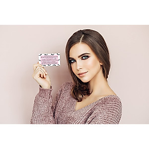 Lash Extension Aftercare Cards | 50 Pack | Eyelash Extension Supplies | Lash Print & Pink Design | Size 3.5 x 2" inches | After Care (2-3 Week Fillers)