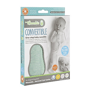 Woombie Convertible Vented Baby Swaddle Blanket, Converts to Wearable Blanket for Babies Up to 6 Months, Lime Sorbet Green, 14-19 lbs