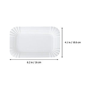 Cabilock Rectangular Tray 100pcs Disposable Foam Cake Plates Disposable Dessert Dish Foam Plates Set Compostable Plates Biodegradable Bowl for Party Snacks Food Display Server Cake Tray