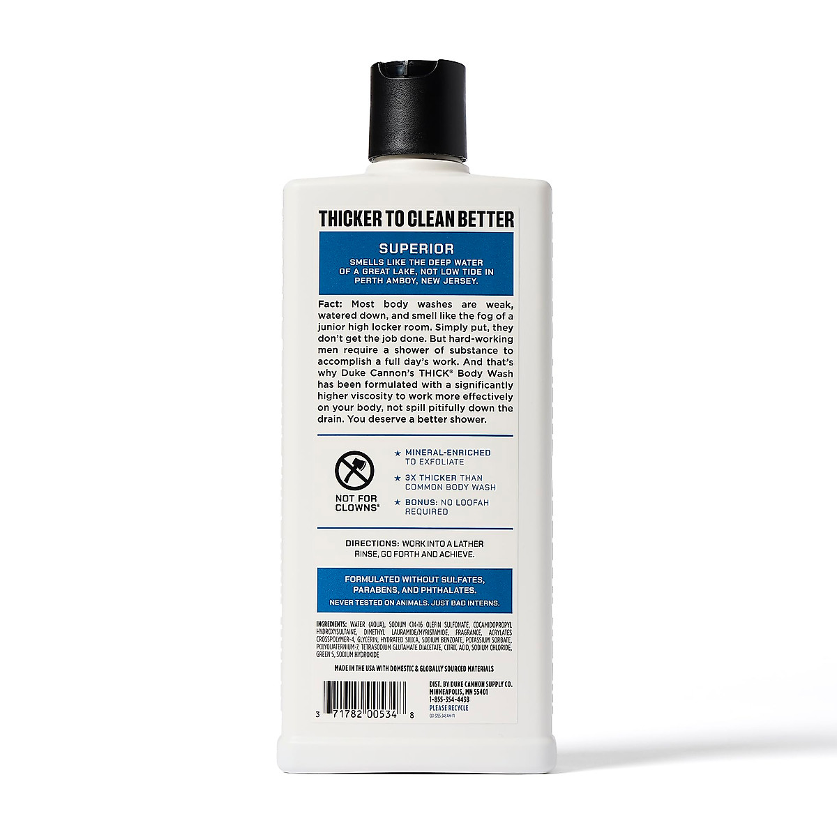 Duke Cannon Supply Co. THICK Body Wash - Accomplishment, Naval Supremacy, Productivity, Old Glory, 17.5 Fl Oz. (Old Variety 4 Pack)