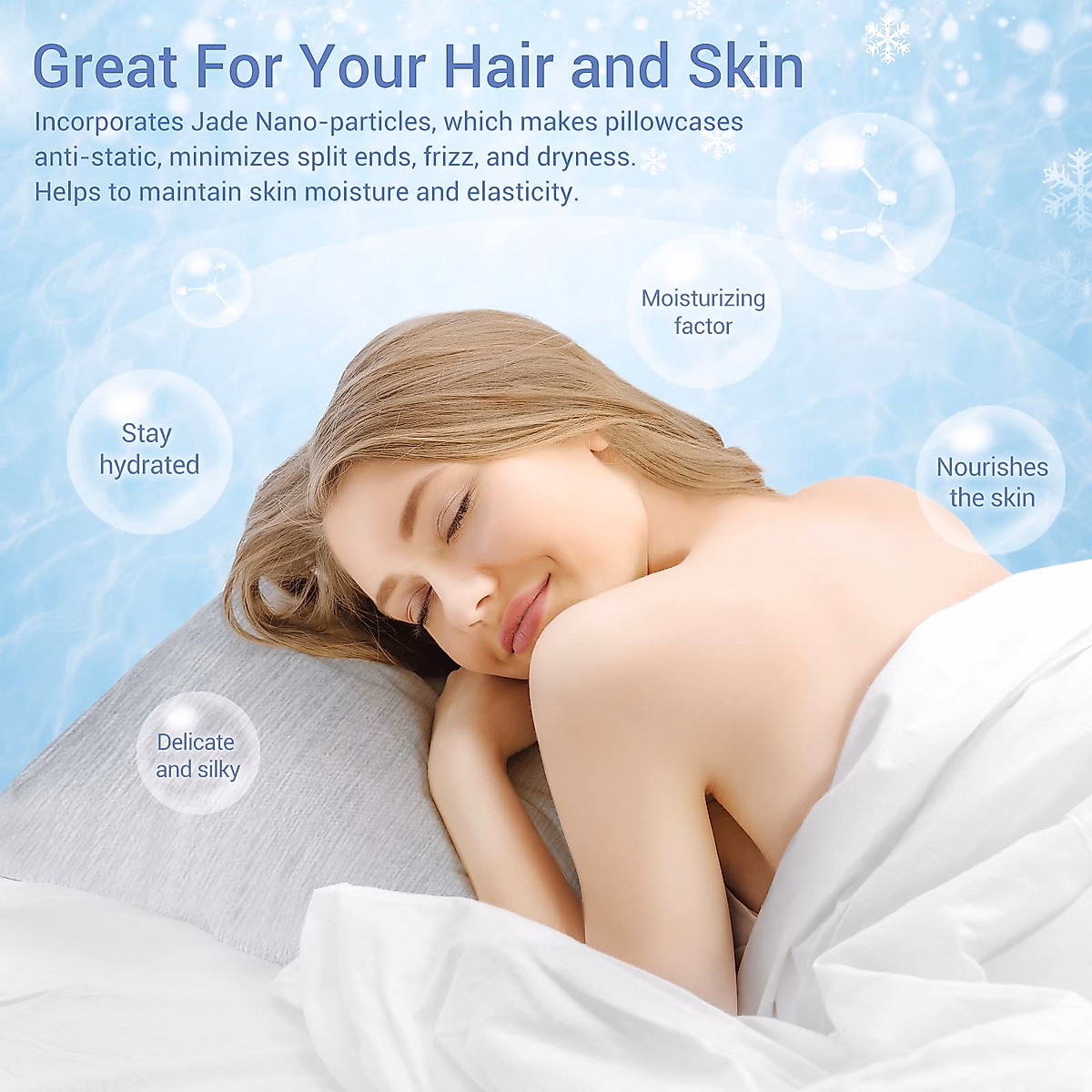 LUXEAR Cooling Pillow Cases Queen Size, 2 Pack Hidden Zipper Arc-Chill Cool Pillow Cases with Double-Side Design [Oeko-TEX Certified], Anti-Static, Skin-Friendly, Machine Washable Pillow Cases - Gray