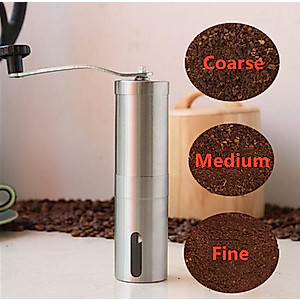 SFXFJ Manual Burr Coffee Grinder - Adjustable Settings for French Press, Espresso, Drip Coffee, Turkish Brew - Stainless Steel Handheld Grinder