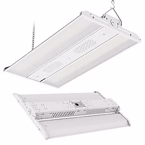 HYPERLITE 2FT Linear High Bay LED Lights, Upgraded 165W 23,100lm(140LM/W) LED Shop Light, 100-277V, 1-10V Dim, 5000K Daylight LED High Bay Light for Warehouse Workshops, UL Listed, 2 Pack