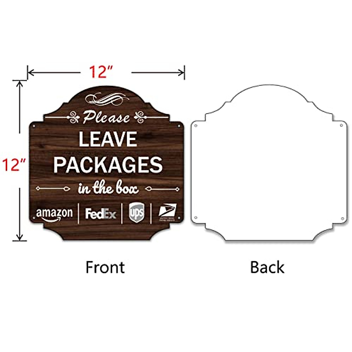 Please Leave Packages In The Box Signs 12 x 12 Inches Package Delivery Sign Metal Reflective Sturdy Rust Aluminum Waterproof Durable Ink Easy to Install Outdoor