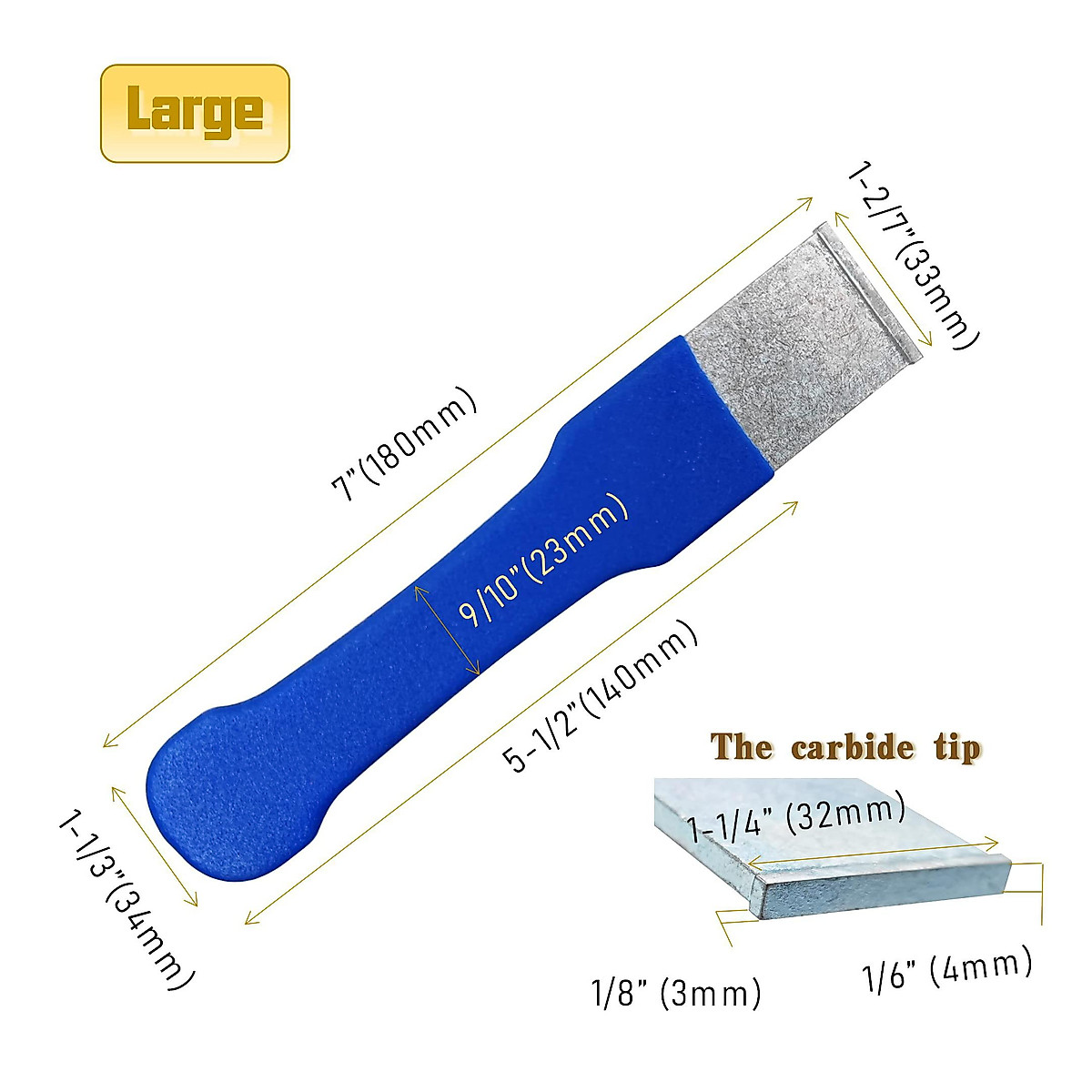 Carbide Scraper, Super Scraper Removes Residue from Steel, Aluminum, and More (Small & Large-2pcs)