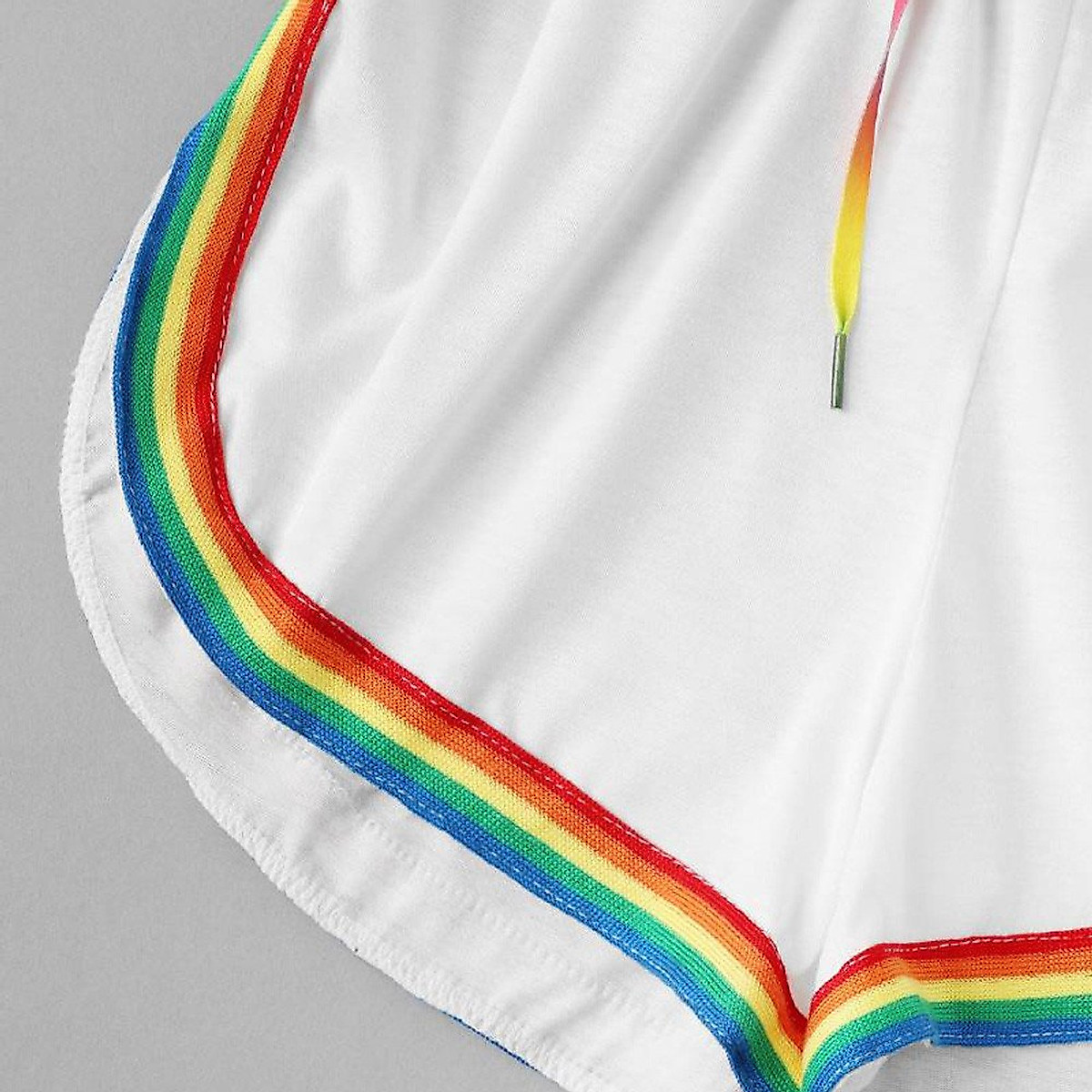 Shakumy Women Rainbow Elastic Waist Workout Yoga Shorts Casual Summer Bowknot Plus Size Running Athletic Shorts Hot Pants