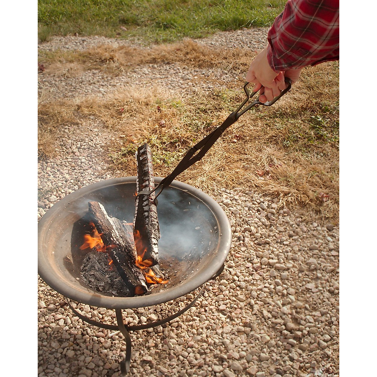 Redneck Convent RC Log Tongs Fireplace Poker Wood Tongs, Fireplace Tools Campfire Accessories Fireplace Tongs – Heavy Duty Grabber 26in