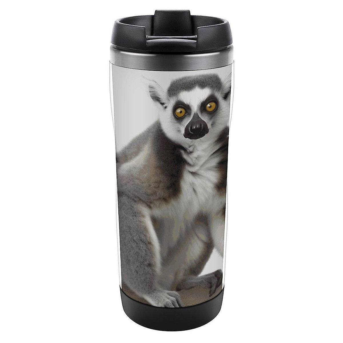 NTVOWPZO Travel Mug Tailed Lemur Coffee Cup Reusable Insulated Tumbler with Lid Travel Coffee Mug Stainless Steel Insulated Coffee Tumbler for Coffee Tea And Drinks