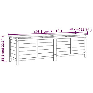 loibinfen Wood Deck Box, Outdoor Storage Box Patio Storage Container for Tools Cushions, Patio Storage Cabinet, Anthracite 78.1"x19.7"x22.2" Solid Wood Fir