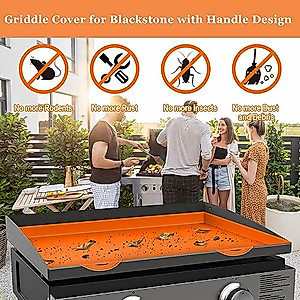 Ezebesta Silicone Griddle Portable Mat for Blackstone 28 Inch Griddle，Protective Cover Mats Blackstone Griddle Top，Covers for Blackstone Protector Outdoor-Orange outdoorliving