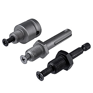 Yakamoz 3Pcs 1/2-20 UNF Mount Thread Drill Chuck Shank Adapter Set, SDS-Plus Shank for Rotary Hammer Drill | 1/4" Hex Shank for Impact Driver | 1/2" Drive Female Adapter for Air Impact Wrench