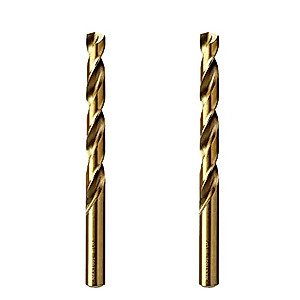 MAXTOOL 23/64" 2pcs Identical Jobber Length Drills HSS M35 Twist Drill Bits 5% Cobalt Fully Ground Golden Straight Shank Drills; JBF35G10R23P2