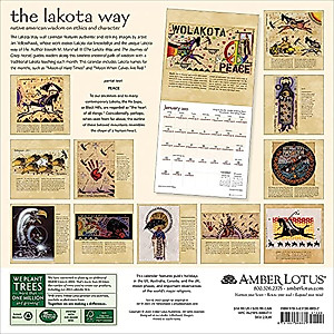 The Lakota Way 2023 Wall Calendar: Native American Wisdom on Ethics and Character | 12" x 24" Open | Amber Lotus Publishing