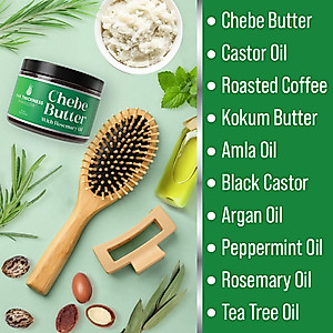 Chebe Butter For Hair Growth With Rosemary Oil. 2oz Vegan Chebe Hair Butter Grease For Hair Men, Women. Hair Thickening, Moisturizing, Strengthening. Hair Growth Scalp Treatment For Dry, Brittle Hair