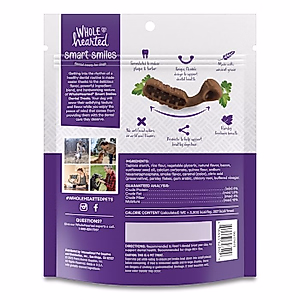 WholeHearted Smart Smiles Bacon Flavor Large Dog Dental Treats 7.5 oz. Count of 4