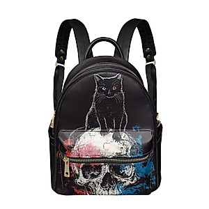 Snilety Brown Leopard Design Leather Daypack Casual Daily Use,PU Leather Shoulder Bag Portable Backpack for Boys Girls Teenager Large Capacity Bookbag with Adjustable Straps Bags