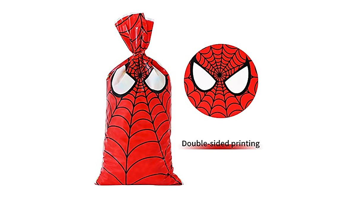 Spider Web Treat Bags - 100 Pack for Hero Theme Parties