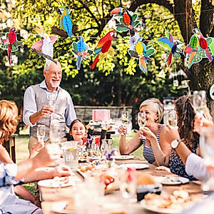 9 Pieces Tropical Birds Honeycomb Paper Cutouts Rio Luau Party Hanging Decorations Rainforest Hanging Paper Birds Hawaiian Summer Parrot Honeycomb Cutouts for Luau Summer Party Decor