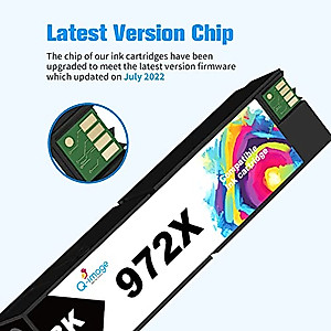 Q-image Compatible Ink Cartridge Replacement for HP 972X 972A 972 Combo Pack High Yield for Color PageWide Pro 477dw 477dn 577dw 452dw 452dn 577z 552dw P55250dw P57750dw Printers Ink (4-Pack)
