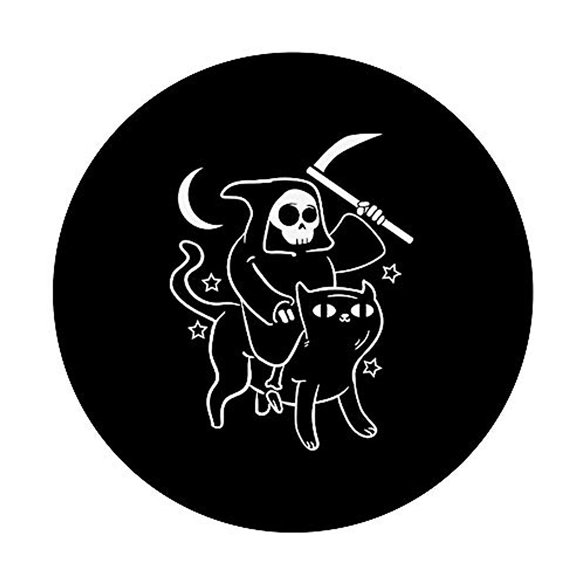 Grim Reaper Ride Satan Cat Demonic Evil Devil Occult Satanic PopSockets PopGrip: Swappable Grip for Phones & Tablets