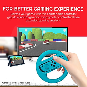 Switch Racing Wheel Controller Grip Compatible for Nintendo Switch and Nintendo OLED Games, switch wheels for mario kart, Mario kart 8 deluxe nintendo switch (4pcs)