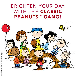 Graphique Peanuts Typewriter Boxed Notecards, 16 Snoopy at Typewriter Cards Embellished with Glitter, with Matching Envelopes and Storage Box, 3.25" x 4.75"