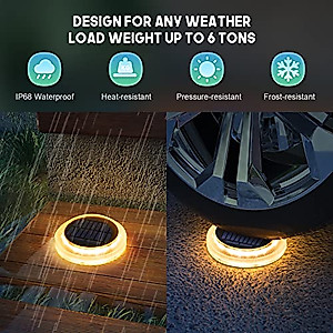 WILLED Solar Step Lights Outdoor, Warm White Solar Deck Lights IP65 Waterproof, Solar Powered Step Lights for Stairs, Post Cap, Fence, Driveway, Walkway, Pathway, Patio, Garden, 4 Pack