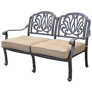 theWorldofpatio Elizabeth Cast Aluminum Powder Coated 9pc Outdoor Patio Sofa Deep Seating Chat Set - Antique Bronze