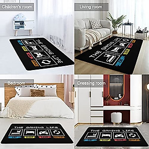 GAGNONLEE The Gaming Life Large Rugs Game Controller Floor Mat 3D Printed Modern Carpet for Gamer Bedroom Home Decor Non-Slip Area Rug 60 x 40 inch Style-4 60''x 40''（150x100cm）