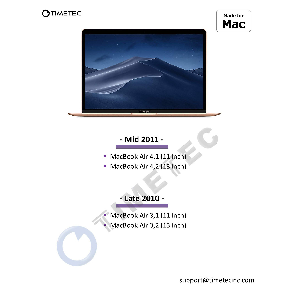 Timetec OEM MZCPA256HMFU-000A1 256GB Compatible for Apple Mini SATA mSATA III 6 Gb/s SSD Flash for Mac Book Air Late 2010 and Mid 2011 11’’ A1370 EMC 2392 EMC 2471, 13" A1369 EMC 2392 EMC 2469(256GB)